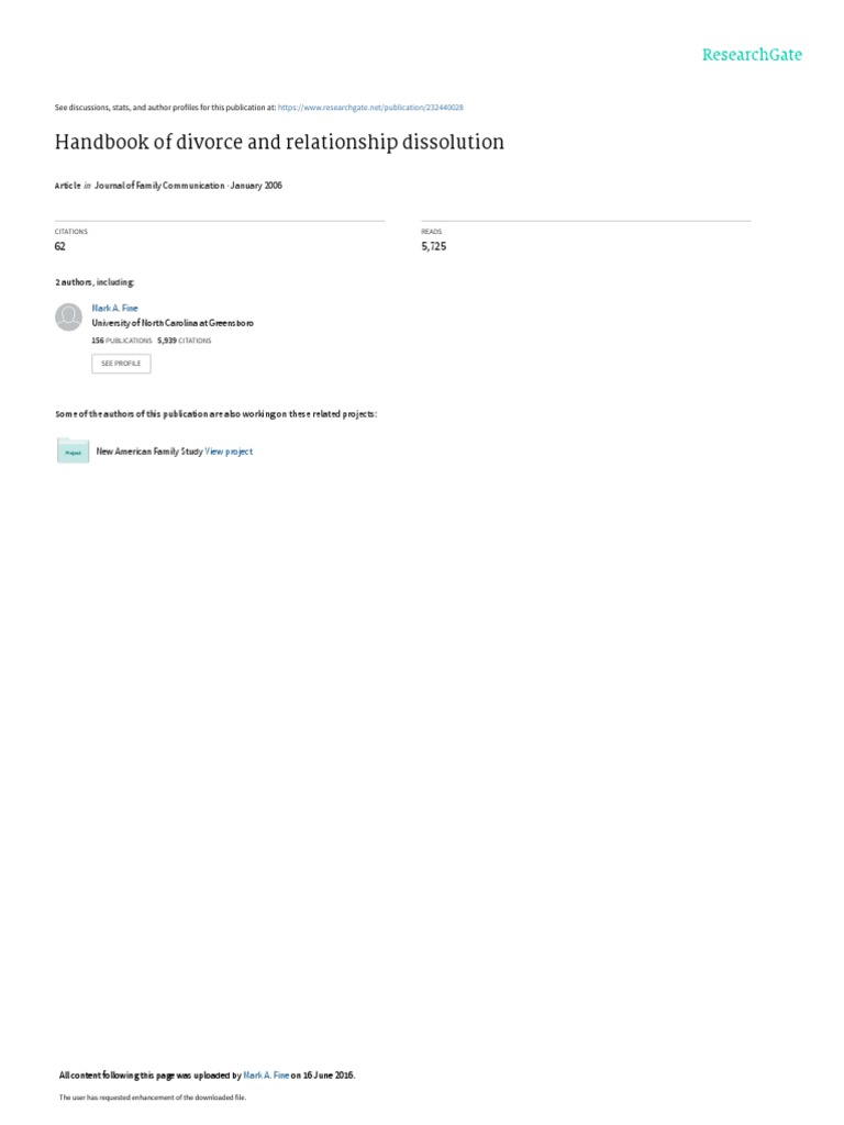 Divorce and Relationship Dissolution | PDF | Child Support | Contact (Law)