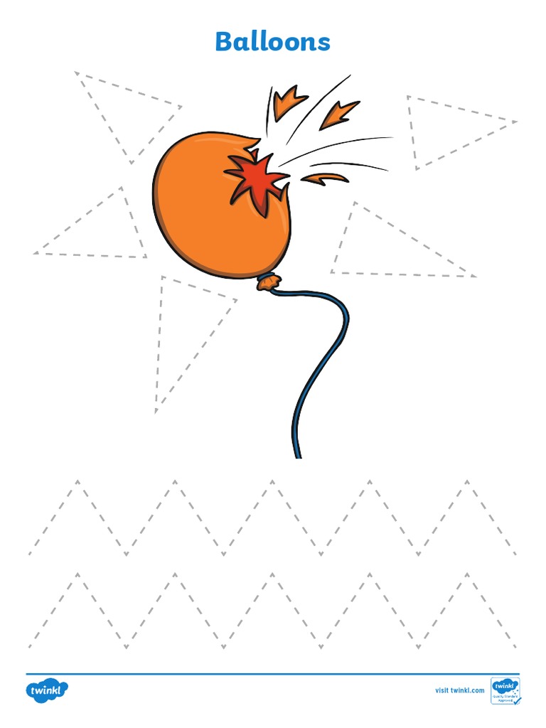 Balloon-Themed Pencil Control Activity Sheets | PDF