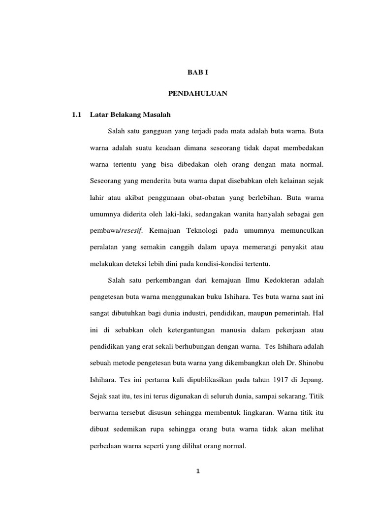 Makalah Penyakit Buta Warna | PDF | Komputer
