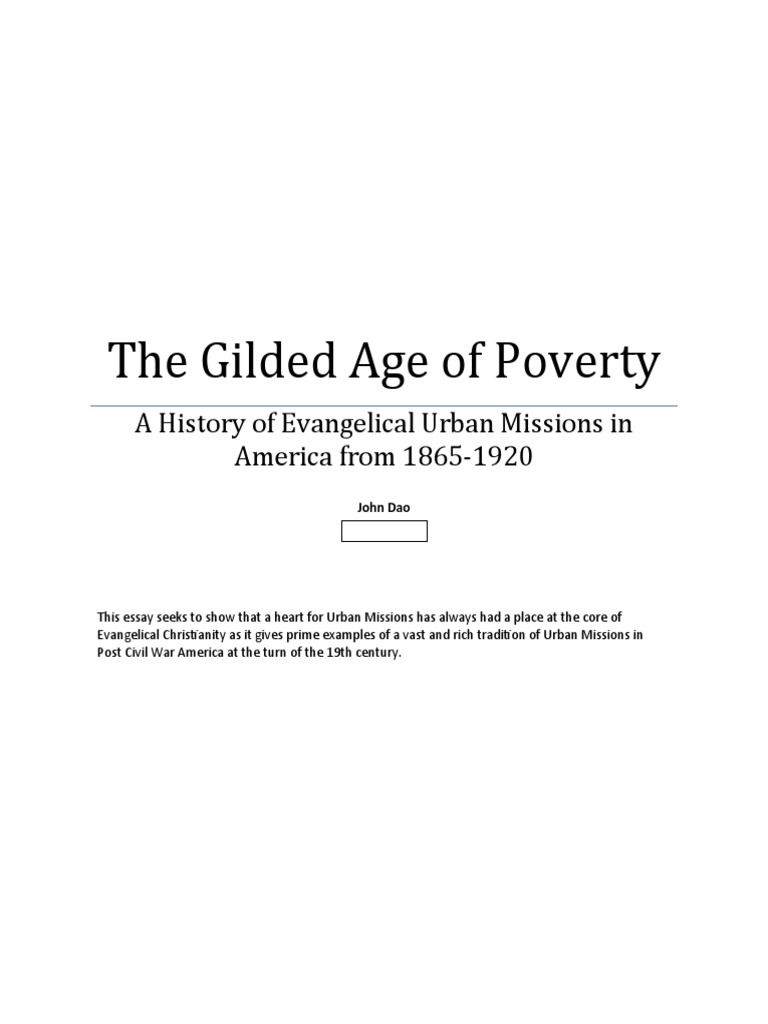 The Gilded Age of Poverty | PDF | Evangelicalism | Sermon