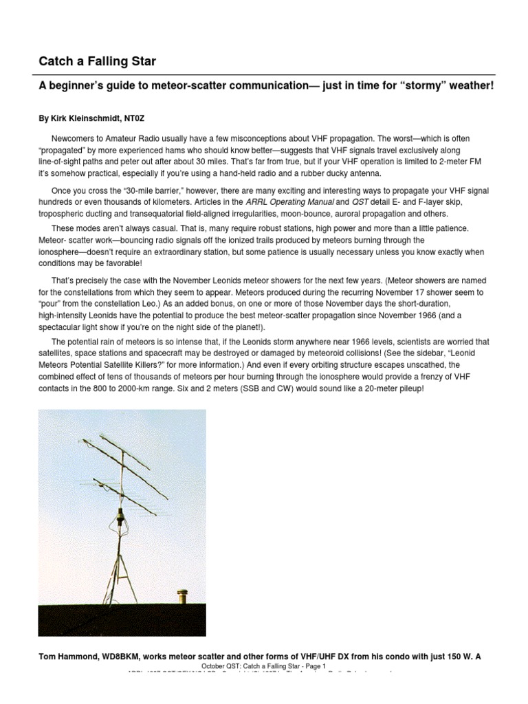 Meteor-Scatter Communication Guide | PDF | Meteoroid | Radio Propagation