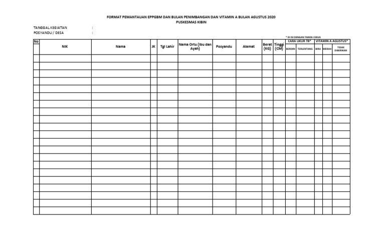 Format Vit A Sesuai Eppgbm | PDF