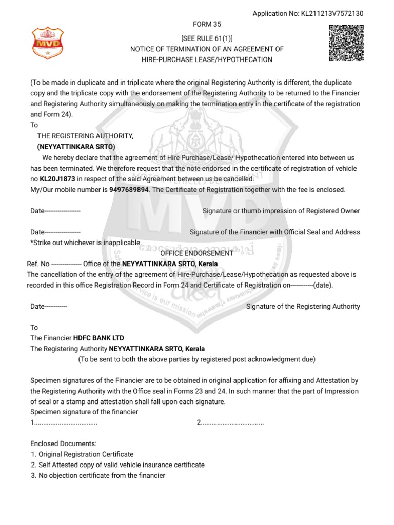 Form 35 | PDF | Lease | Business Law