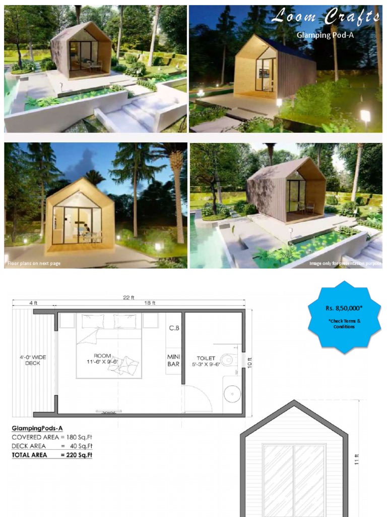 Glamping Pods A (Layouts & Costings) | PDF | Wall | Flooring
