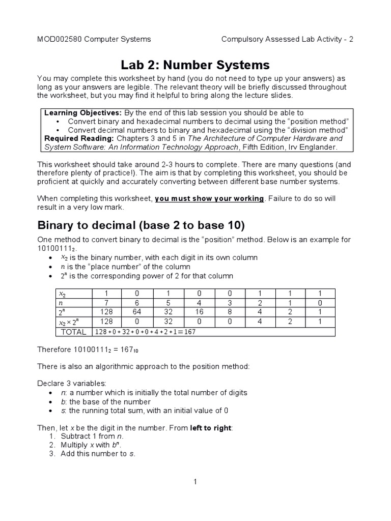 Lab Activity - 2 - Number Systems | PDF | Mathematical Notation ... Lab Activity - 2 - Number Systems | PDF | Mathematical Notation ...