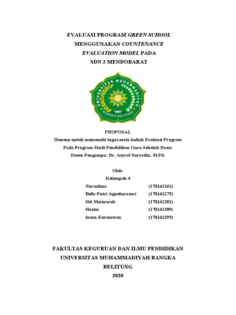 Evaluasi Program Green School Menggunakan Countenance ..... | PDF ...