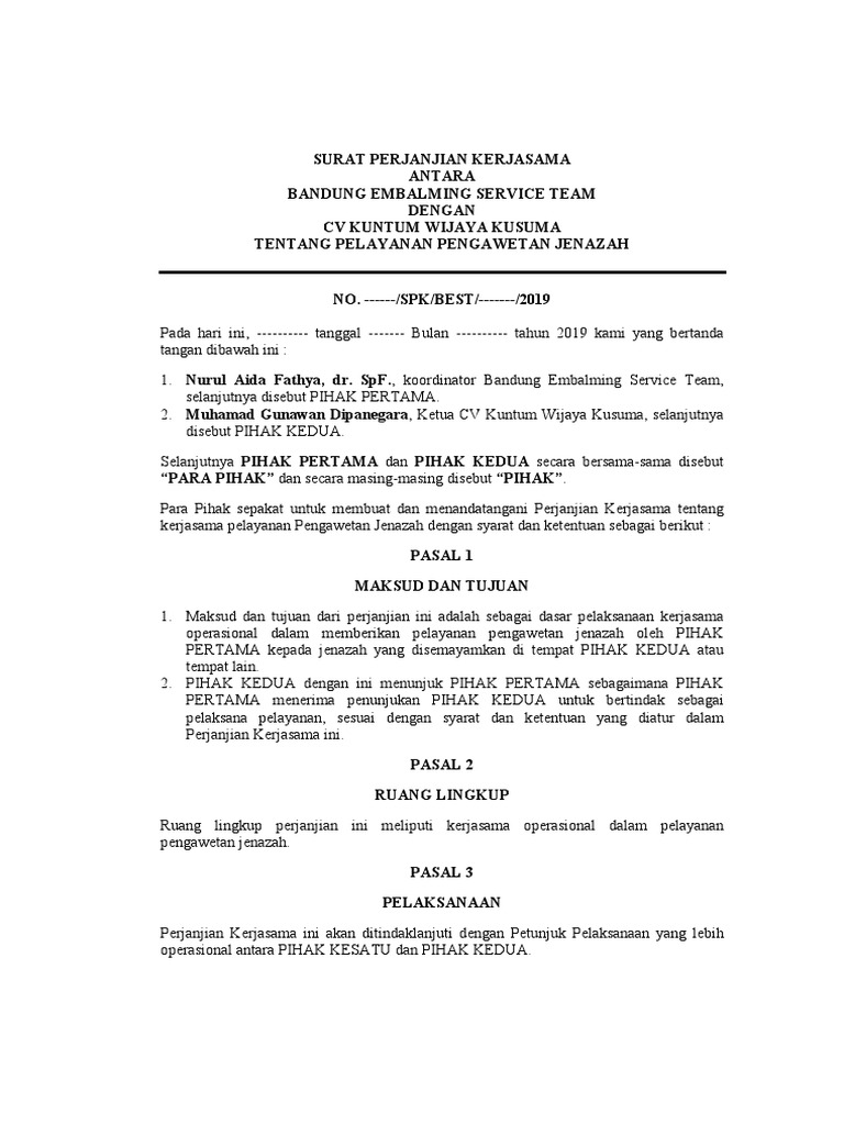 Draft - 2019 - Mou - Best - KWK | PDF