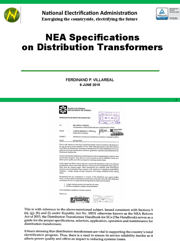 Distribution Transformer Specs - Ec Consultative June8 | PDF ...