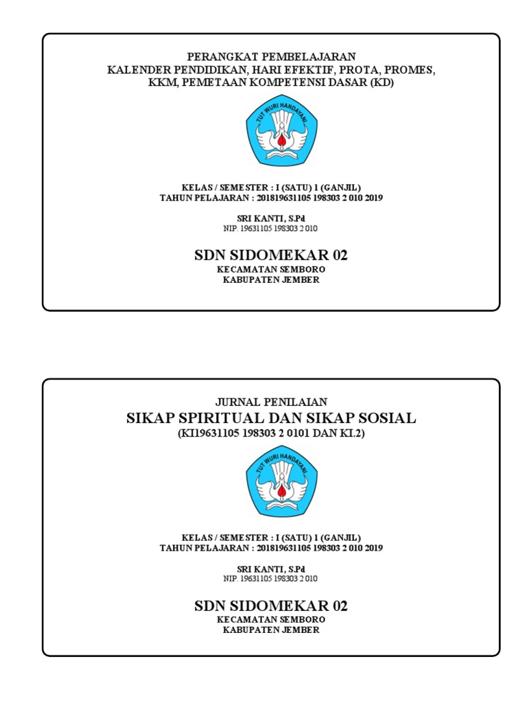 COVER Promes (Kls 1) | PDF