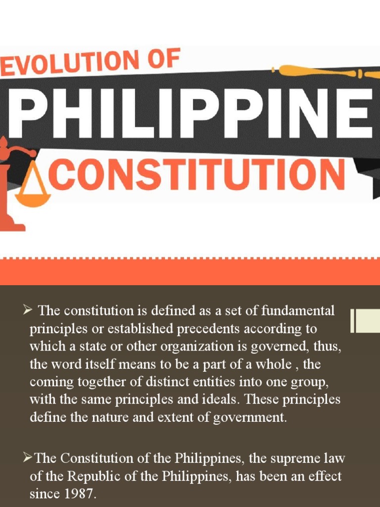 Evolution of The Philippine Constitution 1 | PDF | Government | Sources ...
