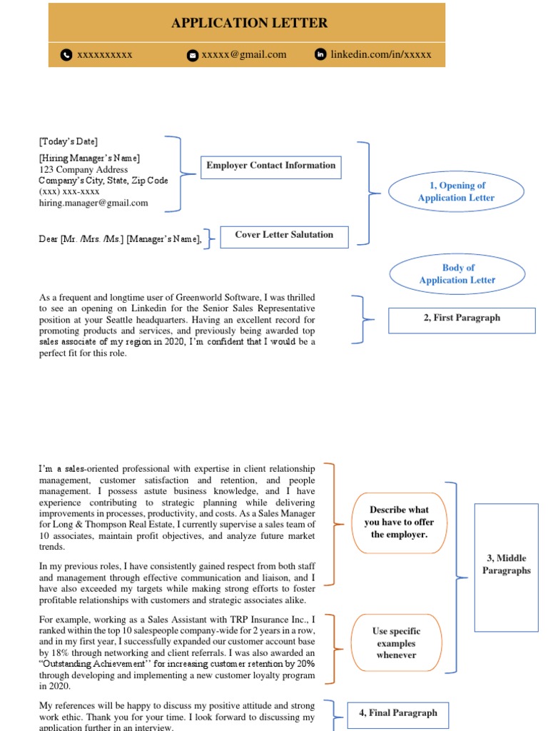 Sales Application Letter Example | PDF | Sales | Employee Retention