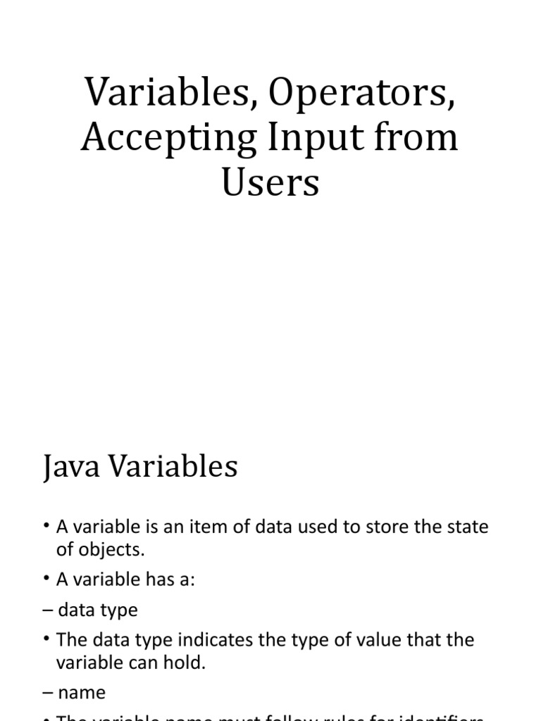 Module 2 3 Variables Operators Input Pdf Data Type Variable Computer Science