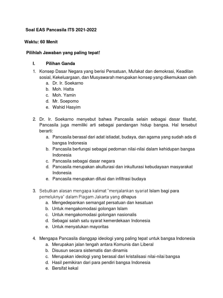 Eas Pancasila 2021 Vokasi | PDF