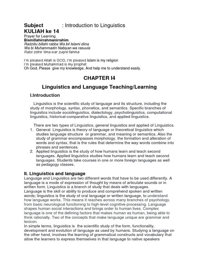 Linguistics and LGT | PDF | Linguistics | Grammar