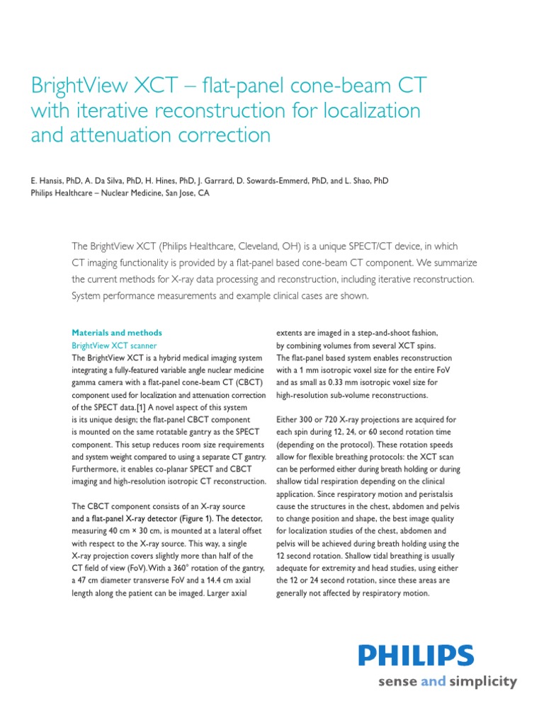 Philips Brightview XCT Spect CT | PDF | Ct Scan | Imaging