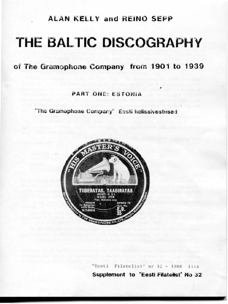 The Baltic Discograph Op | PDF | Baltic States