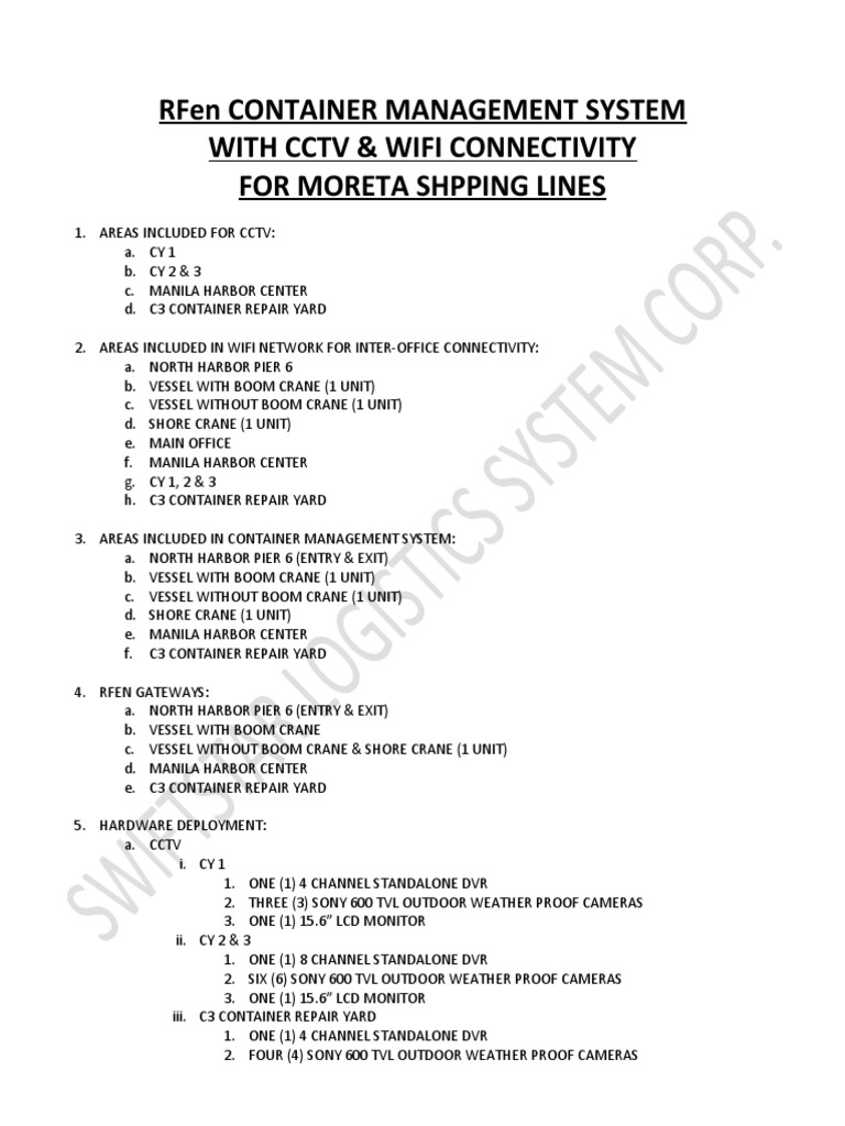 Moreta Container Inventory Management System July 2012 | PDF | Wireless ...