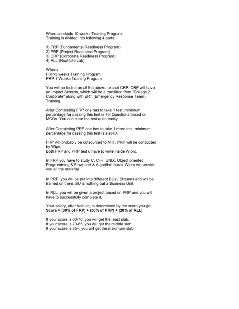 Wipro Training Program PDF Areas Of Computer Science Computer