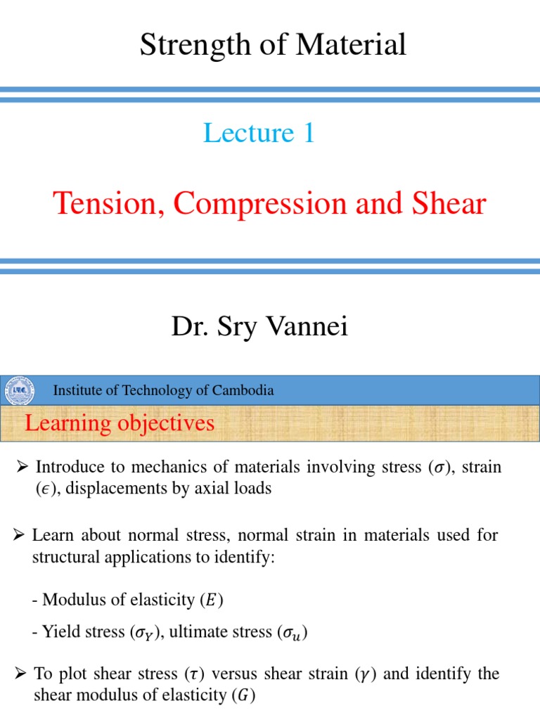 1 - Tension Compression and Shear | PDF | Strength Of Materials ...
