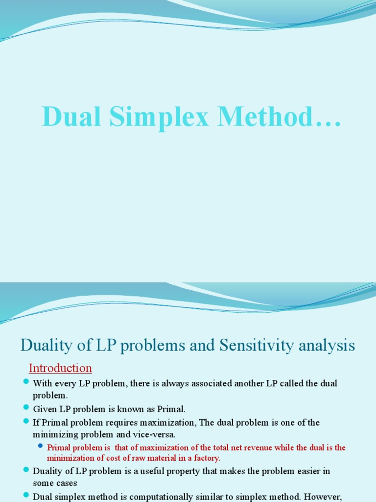 Dual Simplex | PDF | Mathematical Optimization | Theoretical Computer Science