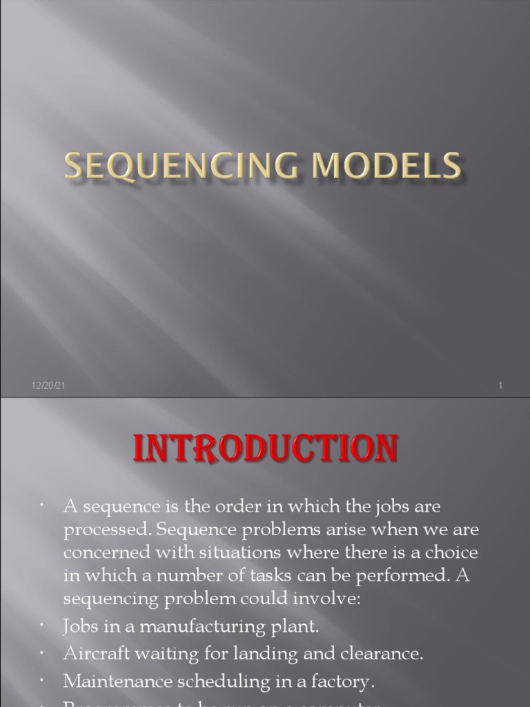 Sequencing Problems 1 | PDF | Mathematical Optimization | Applied ...