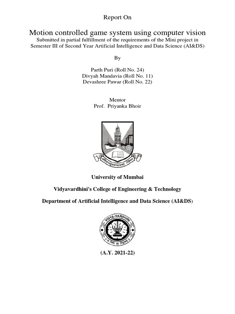 Motion Controlled Gaming: A Computer Vision Based Approach for Gesture ...