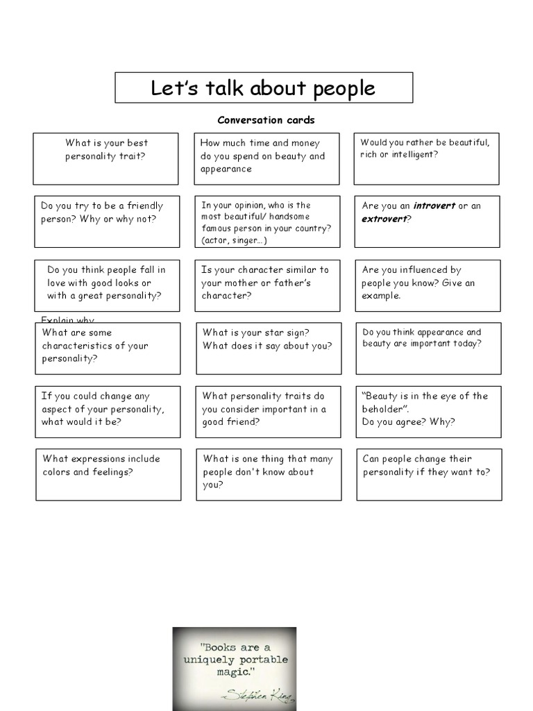 Personality Conversation Cards | PDF