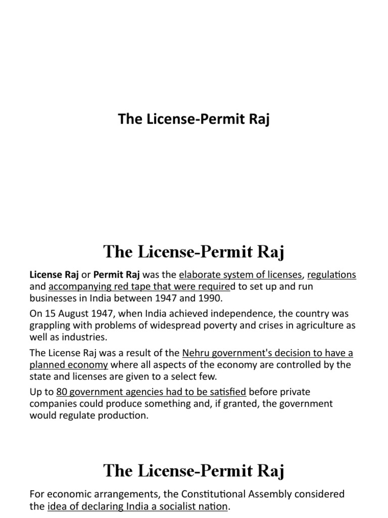 The License Permit Raj | PDF | British Raj | Balance Of Payments