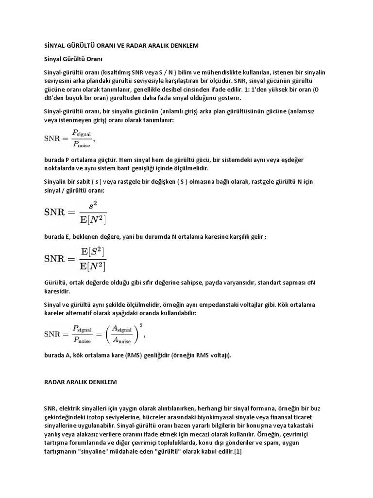 Radar SNR | PDF