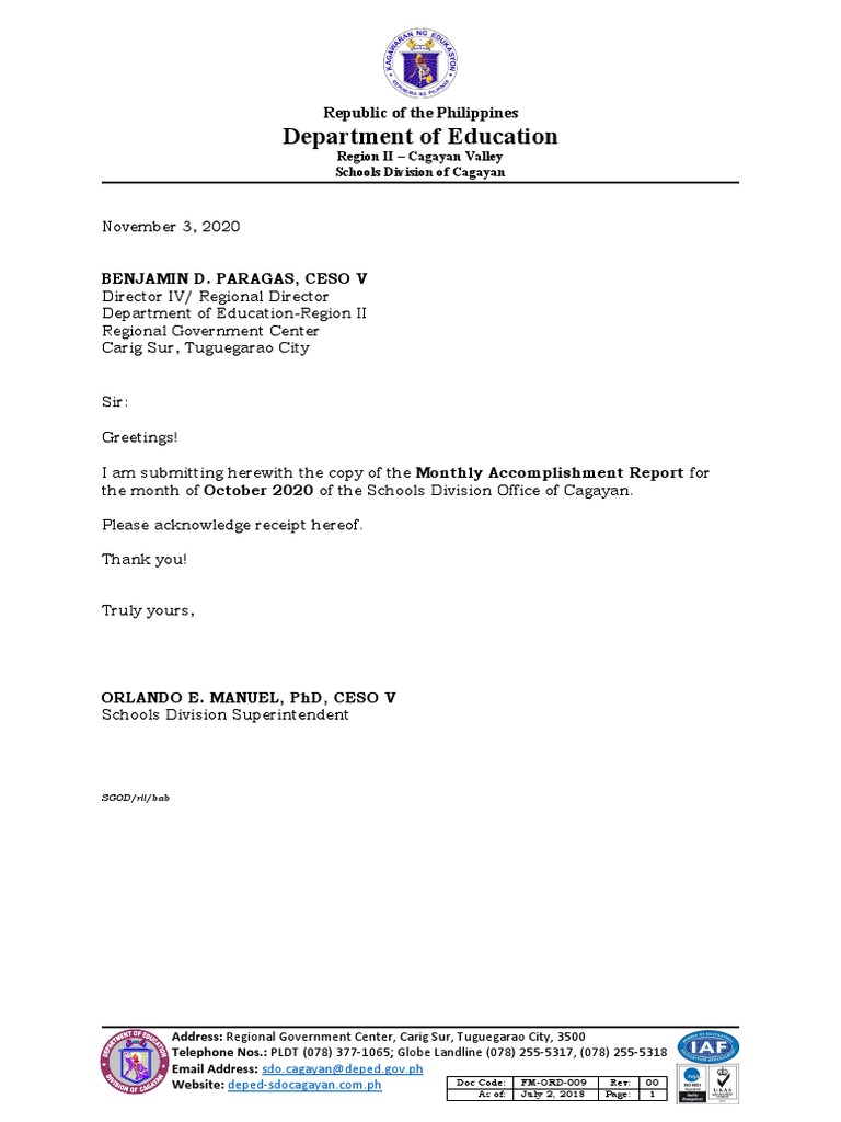 Department of Education: Republic of The Philippines | PDF