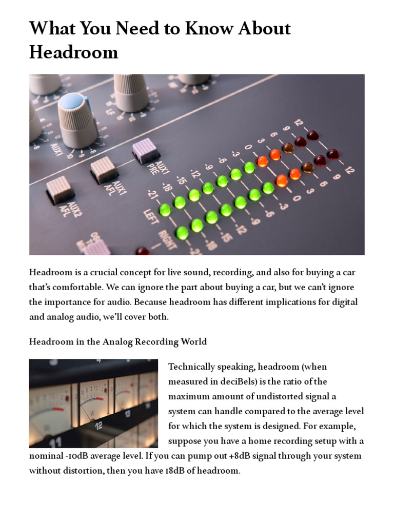 Understanding Audio Headroom Basics | PDF | Amplifier | Loudspeaker