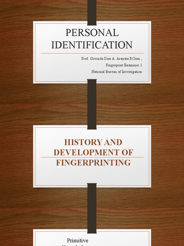 Personal Identification Lecture 1 | PDF | Epidermis | Fingerprint