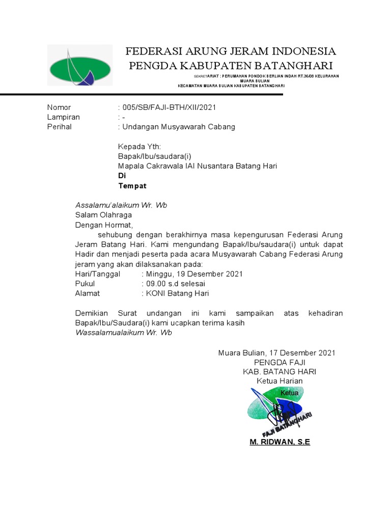 Revisi Undangan Muscab | PDF