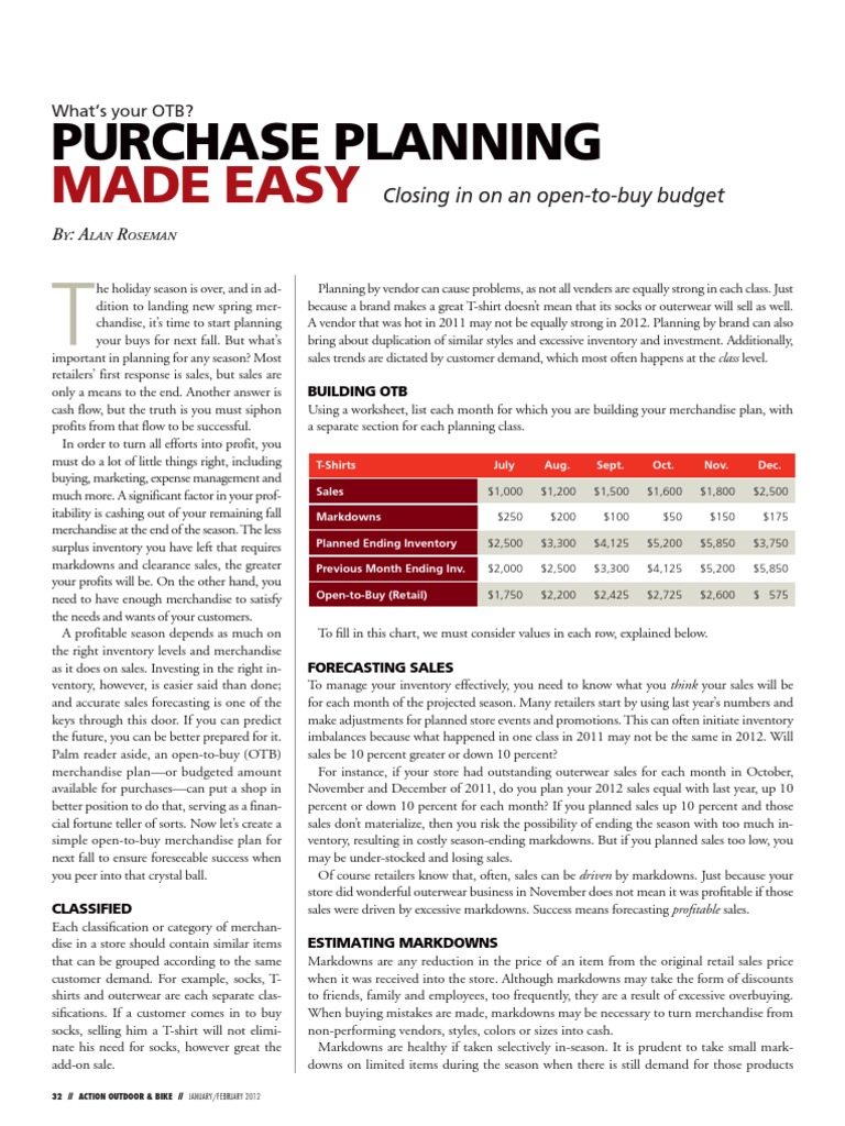 Whats Your OTB Purchase Planning Made Easy.17143105 | PDF | Inventory ...