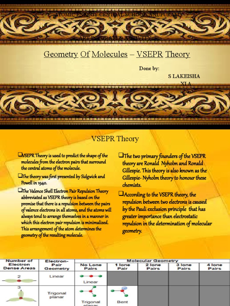 VSEPR Theory: Molecular Geometry Guide | PDF | Materials Science ...