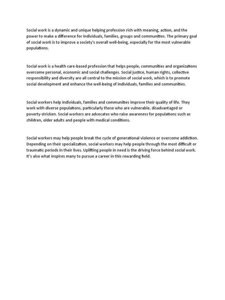 Definition - SW Social Work | PDF