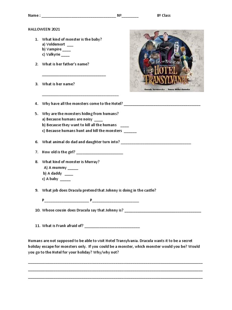 Halloween 2021 Monster Quiz for Kids | PDF