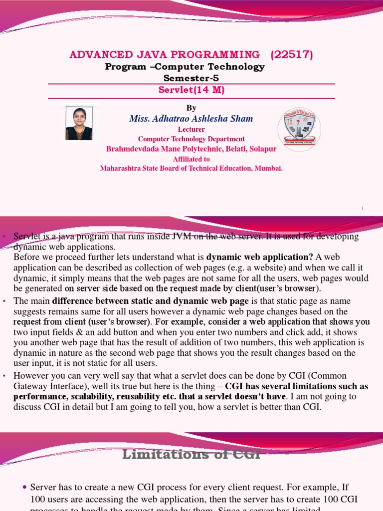 Chapter 6 Servlet Pdf Hypertext Transfer Protocol Java Programming Language