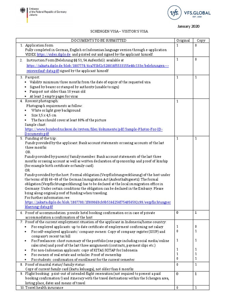 Checklist - Visitor VSF | Download Free PDF | Travel Visa | Passport