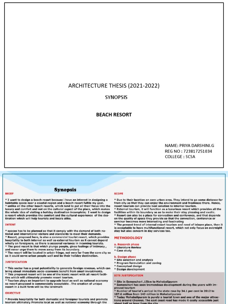 ARCHITECTURE THESIS (2021-2022) : Synopsis | PDF