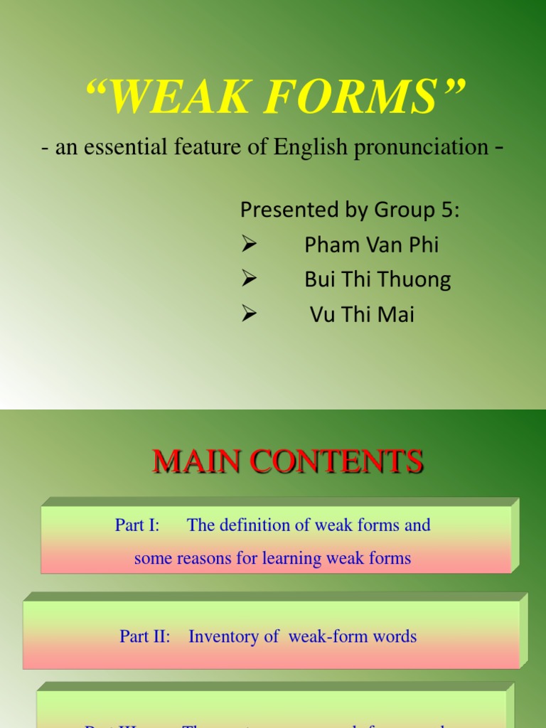 Weak Forms | PDF | English Language | Linguistic Morphology
