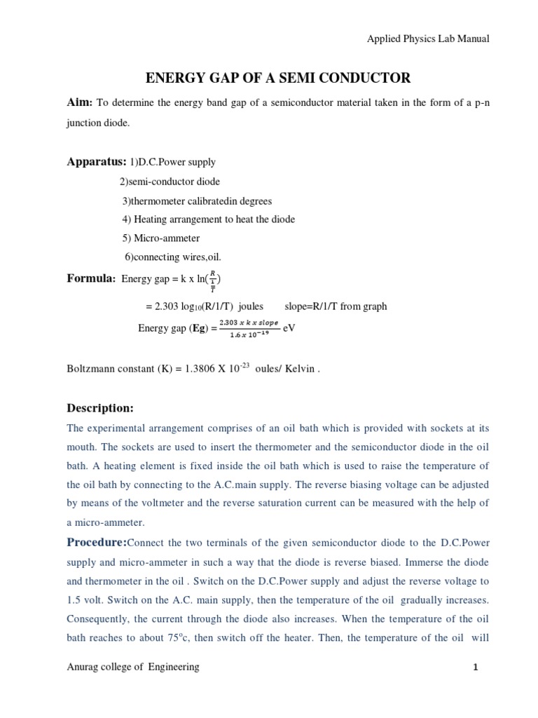 B.tech Applied Physics Lab Manual | PDF | Photoelectric Effect | Diode