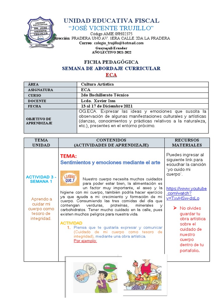 Ficha - Eca Proyecto-6 Act - Semana 32 Bte-Bgu 2do | PDF | Aprendizaje