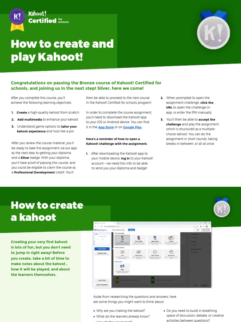 Creating and Playing Kahoot! Guide | PDF | Mobile App | Google Play