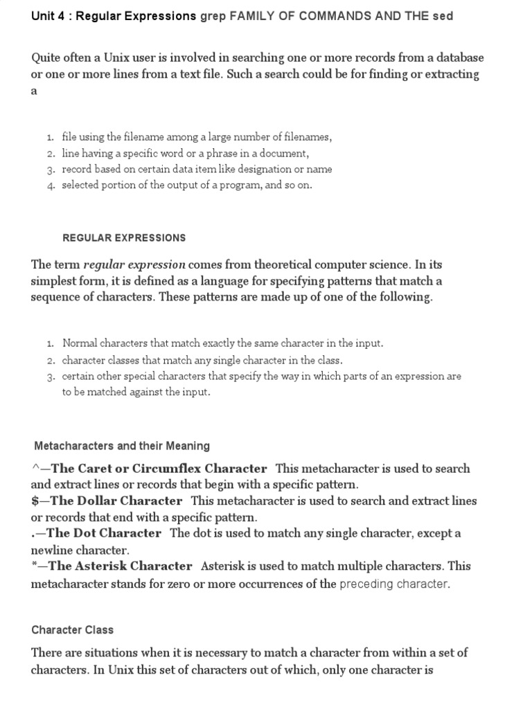 Chapter 4 - Regular Expression | PDF | Regular Expression | Computing