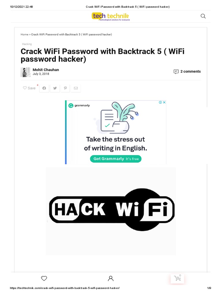 Crack WiFi Password With Backtrack 5 (WiFi Password Hacker) | PDF | Wi ...