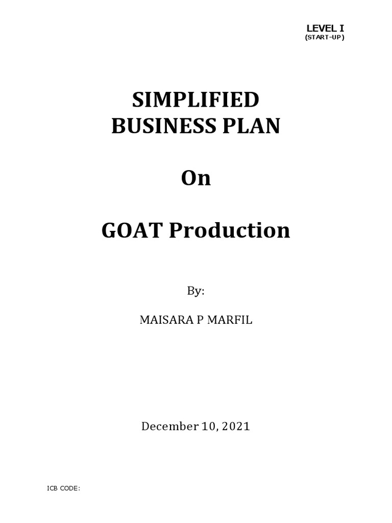 Simplified Business Plan On GOAT Production: By: Maisara P Marfil | PDF ...