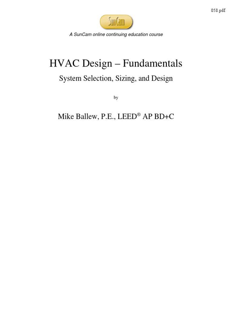 HVAC Design - Fundamentals | PDF | Air Conditioning | Heat Pump