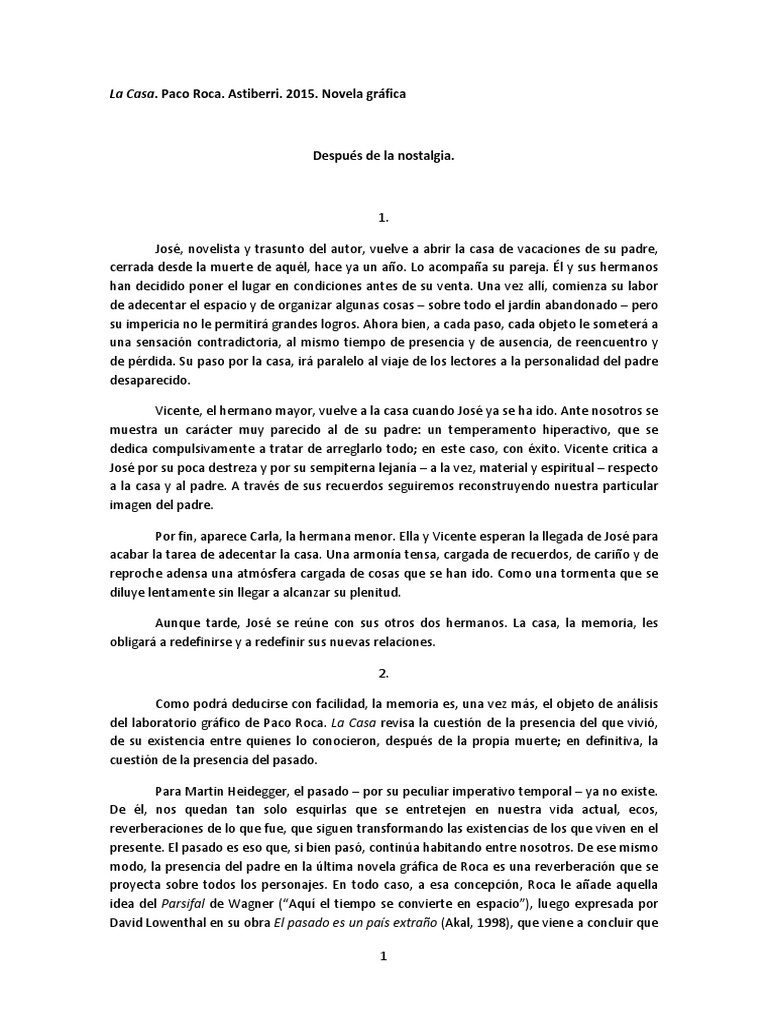 La Casa Paco Roca | PDF