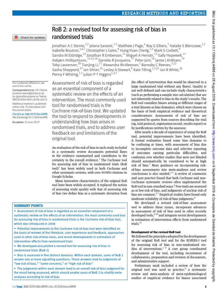 Rob 2.0 | Download Free PDF | Systematic Review | Risk